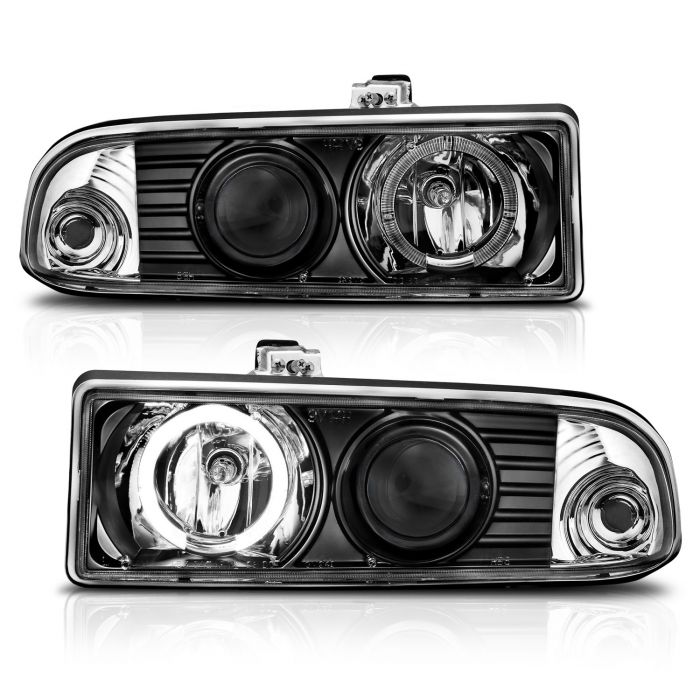 CHEVY S 10 S 10 BLAZER 98 04 PROJECTOR LED HALO HEADLIGHTS BLACK