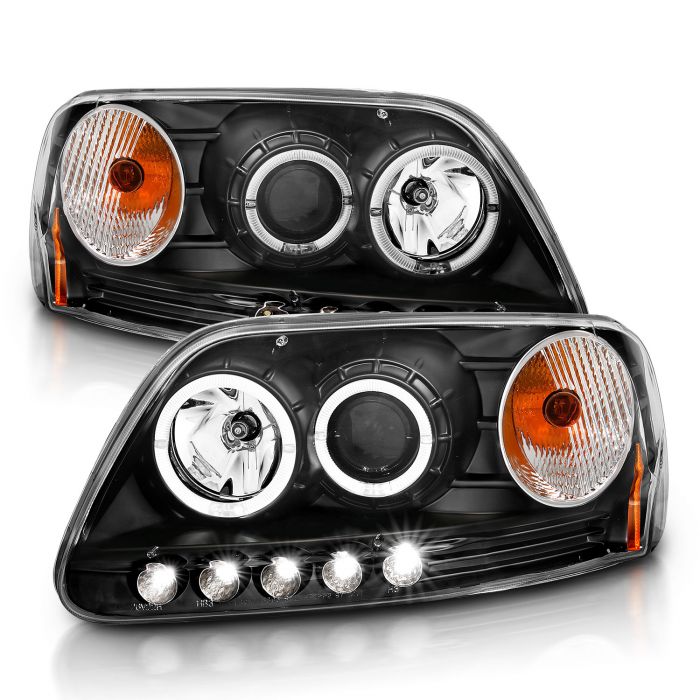 ANZO USA Don t Get Left in The Dark FORD F 150 97 03 EXPEDITION 97 02 1 PC PROJECTOR HEADLIGHTS BLACK W HALO LED