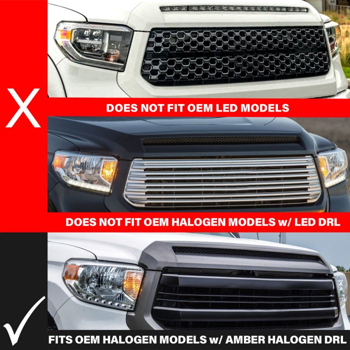 ANZO USA Don t Get Left in The Dark TOYOTA TUNDRA 14 17 LED CRYSTAL SWITCHBACK PLANK STYLE HEADLIGHTS BLACK LED HIGH LOW BEAM FOR OEM HALOGEN MODEL W HALOGEN DRL